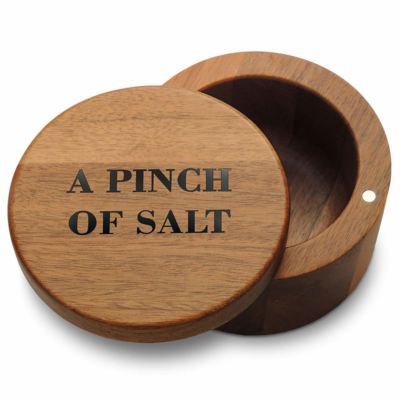 Acacia Salt Box featuring Butterfly