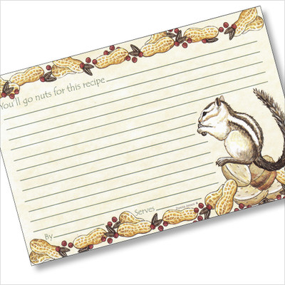 Personal 4 x 6 Recipe Cards;Earth Friendly Chipmunk Dreaming