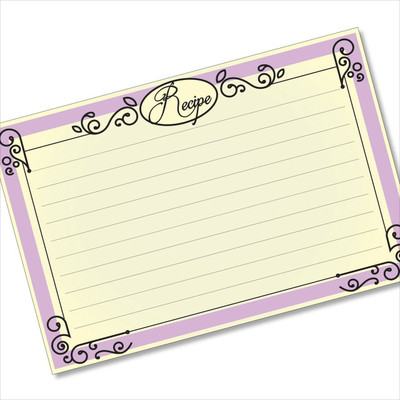 Ironworks Frame Purple Elegant Recipe Card Design