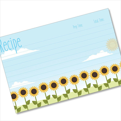Blue Recipe Cards Set: Sunflower Row Blue Order Online