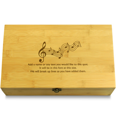 Musical Notes Music Multikeep Box Adjustable Bamboo Wood Organizer ...