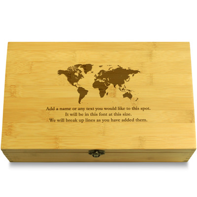 World Map World Travel Multikeep Box Adjustable Bamboo Wood Organizer ...