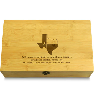 Texas US State Multikeep Box Adjustable Bamboo Wood Organizer - Buy Online