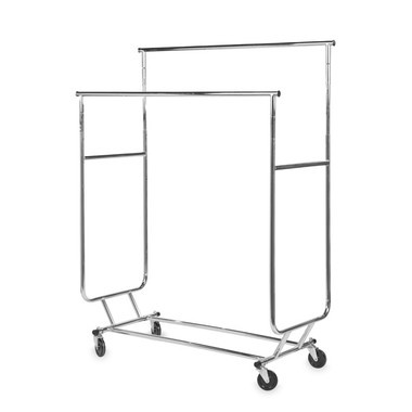 Rolling Rack Double Collapsible 48" Adjustable Chrome