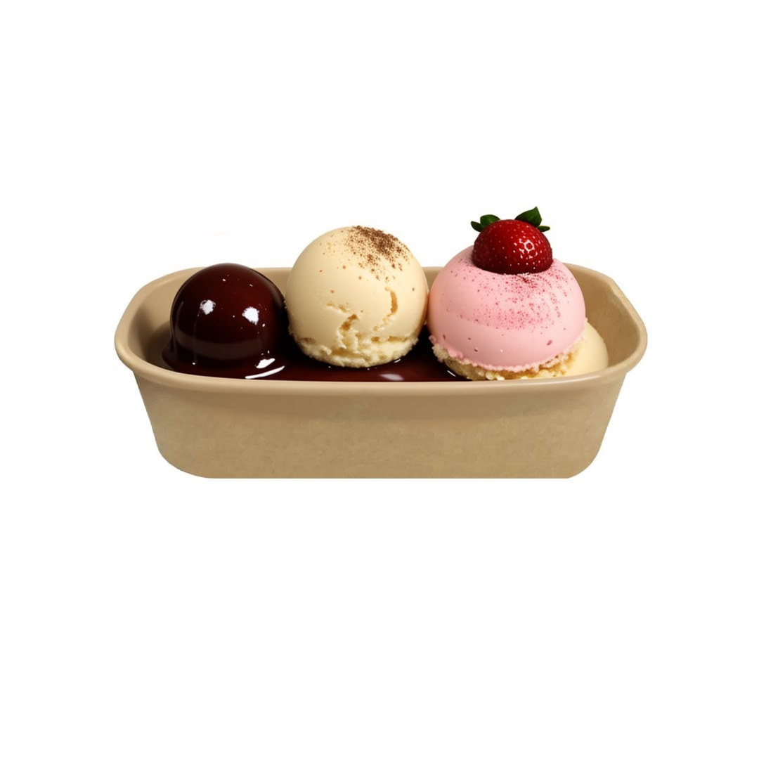 Rectangle Paper Base Food Container 17oz | 500ml - Case of 300