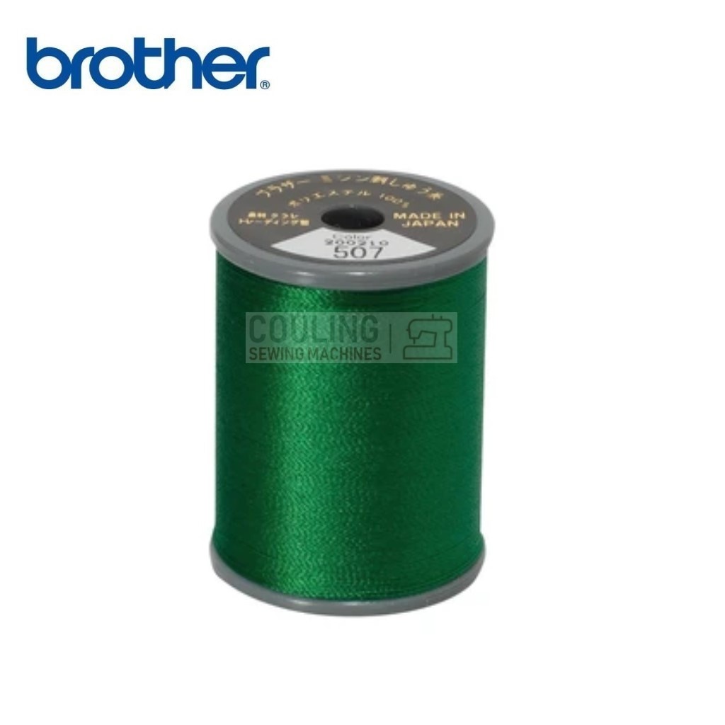 Brother Satin Embroidery Thread 100% Polyester 300m EMERALD GREEN 507 ...
