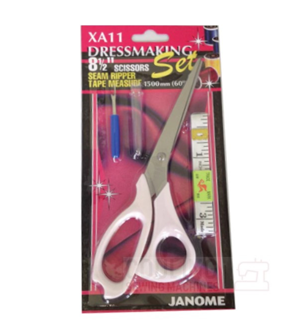 Janome Dressmaking Set (8.5" Scissors/Seam Ripper/Tape Measure 1500mm ...