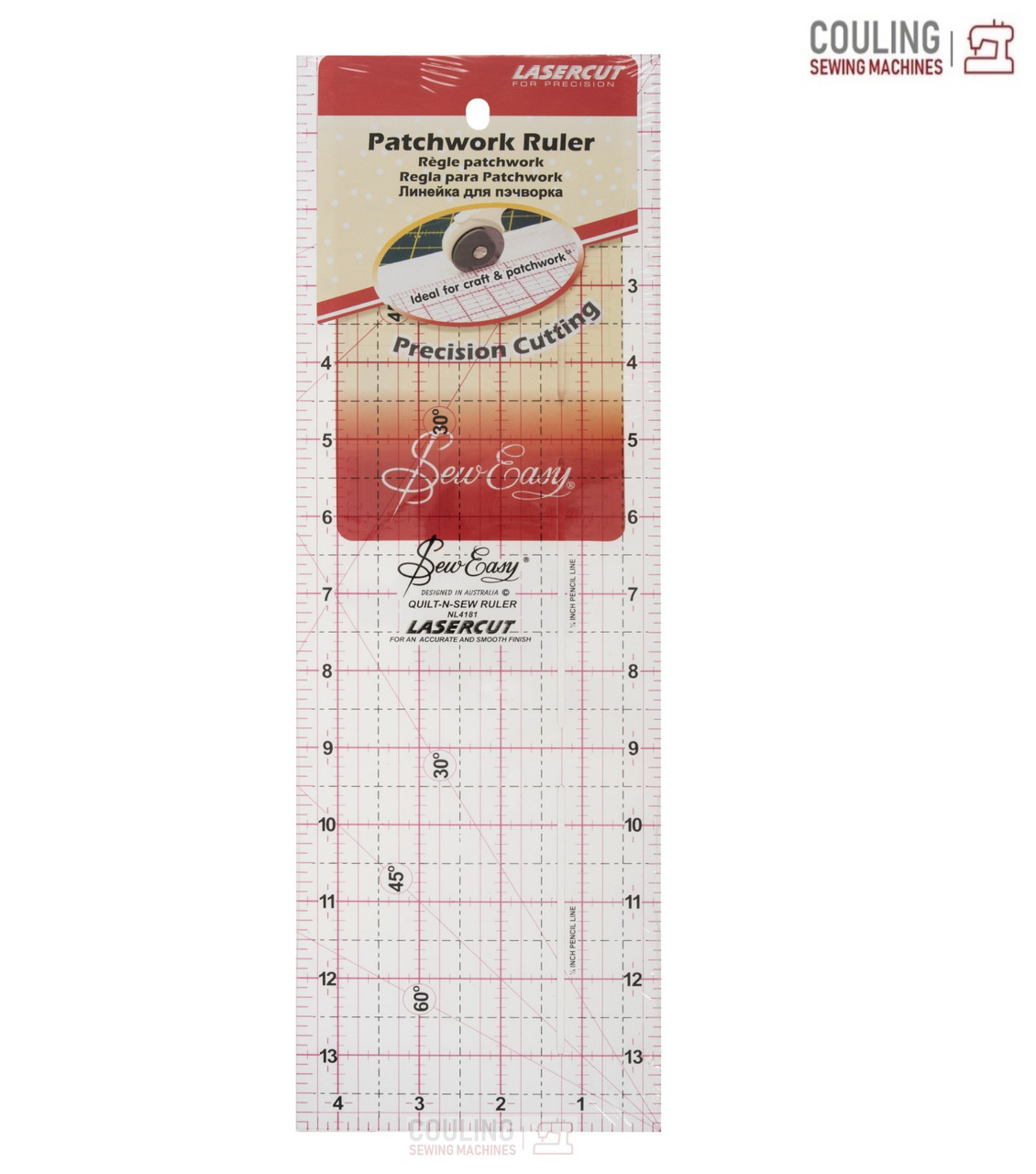 Sew Easy Rectangle Quilting Template Ruler 14" x 4.5" - NL4181 ...