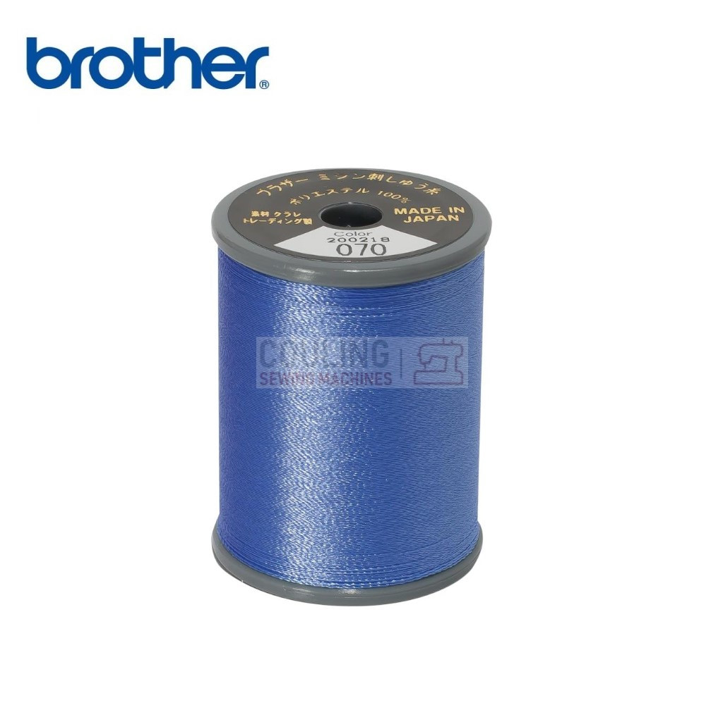 Brother Satin Embroidery Thread 100% Polyester 300m CORNFLOWER BLUE 070 ...