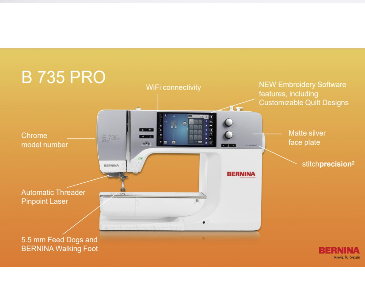 Bernina 735 PRO Sewing Machine B735 PRO - 2025 Latest Model - Couling ...