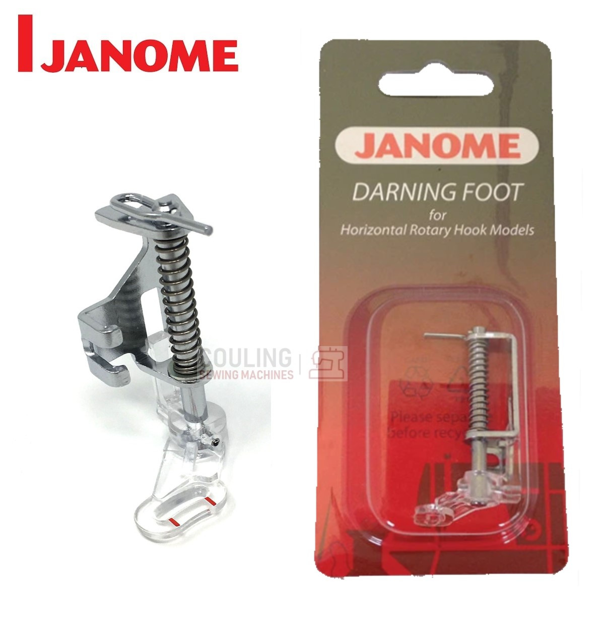 JANOME FREE MOTION DARNING FOOT P - 200349000 - CATEGORY B - Couling ...