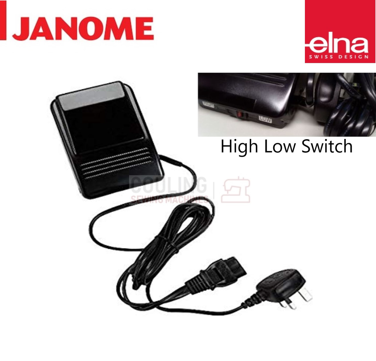 Janome Foot Control 2 Speed Switch 3 pin C-2023 - 525, 7021, 2041, 4618 ...
