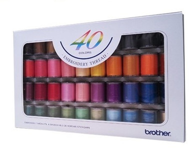 Brother Satin Embroidery Thread Set x 40 300m ETS40N - Couling Sewing ...