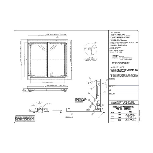 48" x 72" Aluminum Floor Door - 150 PSF - Double Leaf