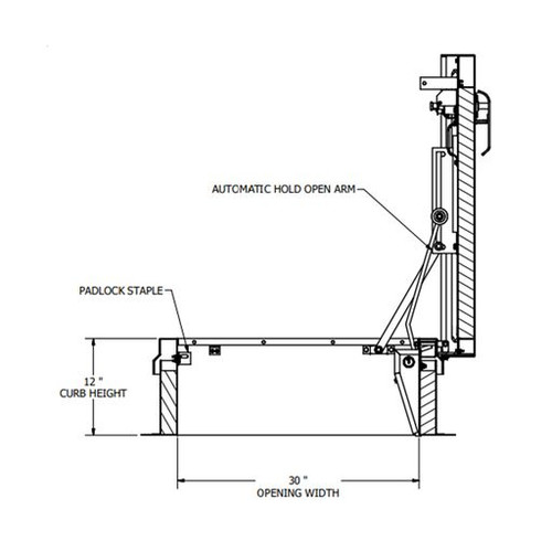 30" x 96" Aluminum Energy Efficient Roof Hatch - 70PSF