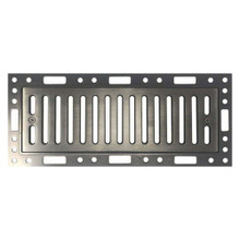 Linear Slots Flush Mount Floor Vent 4" x 14" - Dark Silver