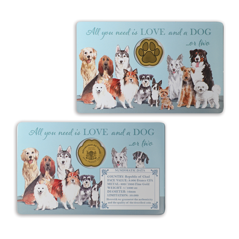 Pure Gold Pawprint Coin for Dogs - National Collector's Mint