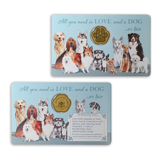 Pure Gold Pawprint Coin for Dogs - National Collector's Mint