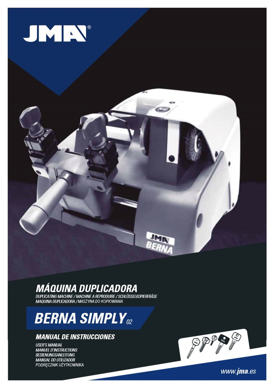 JMA Berna Simply Key Machine Operating Manual
