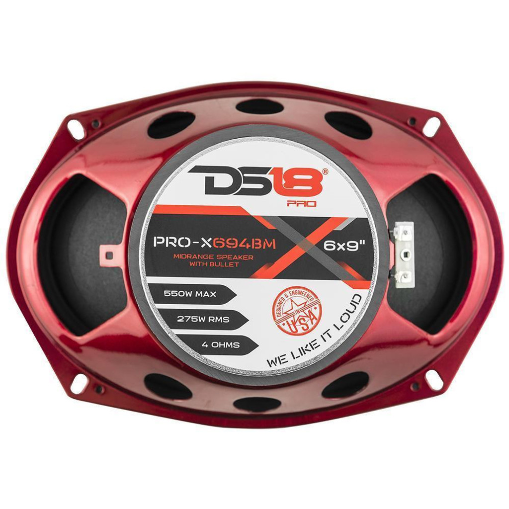 DS18 PRO-X 6x9" Mid-Range Loudspeaker with Bullet and Grill 550 Watts 4 ...