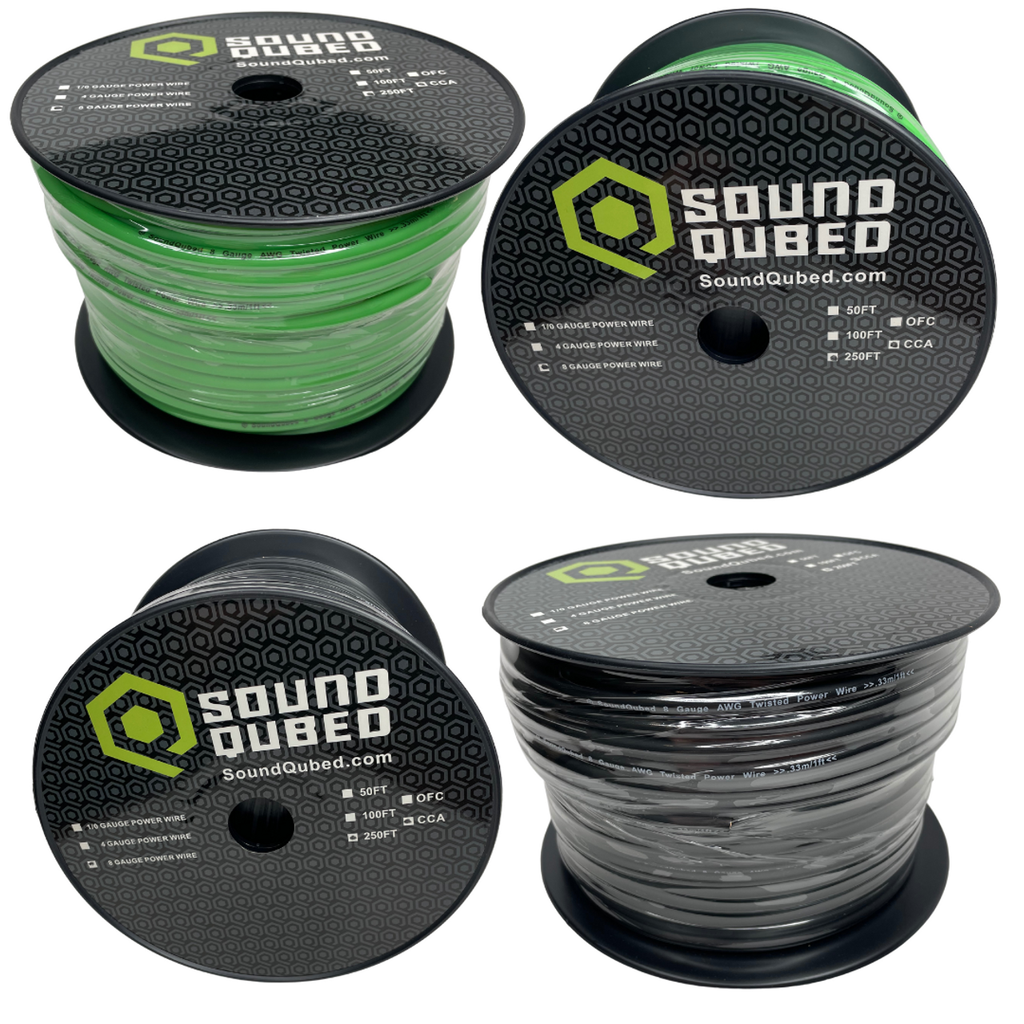 SoundQubed OFC 8 Gauge Power and Ground Wire 250ft Spool