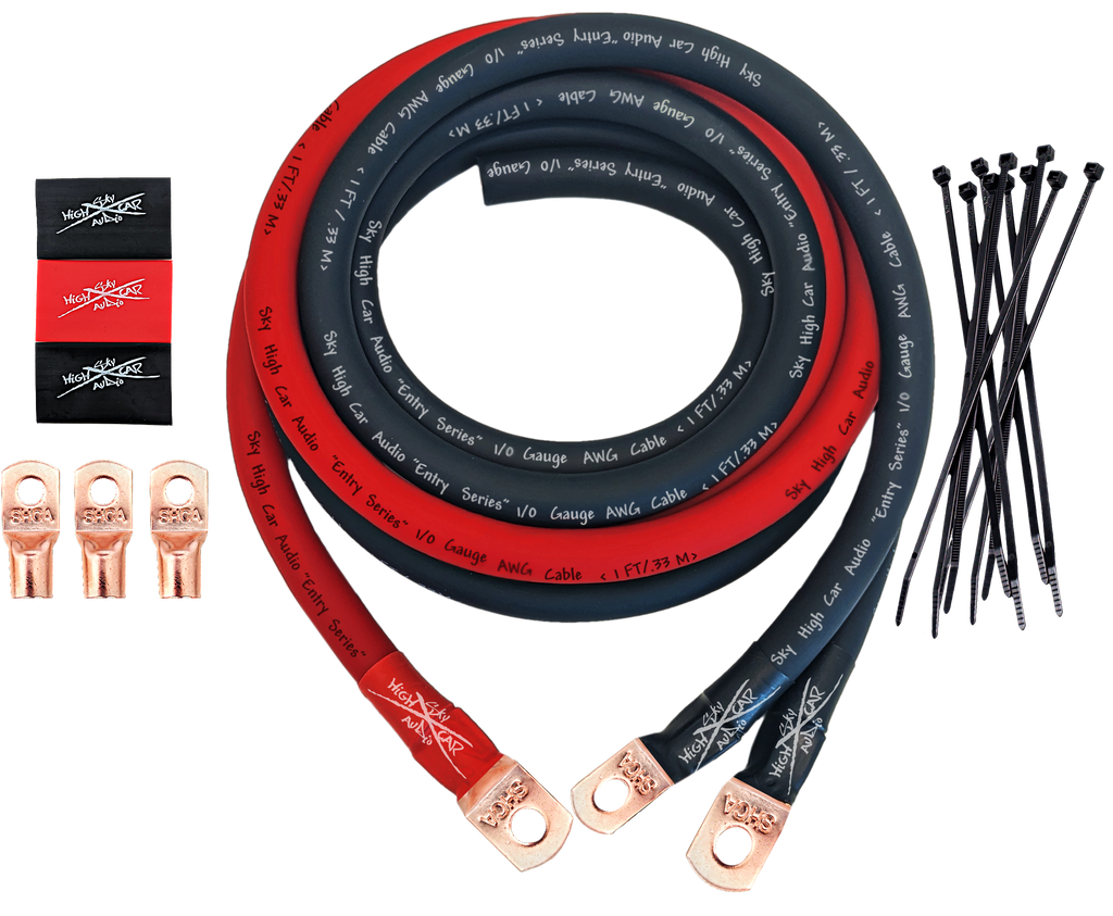 Sky High Car Audio E-Series 1/0 CCA Big 3 Upgrade Kit Install Accessories