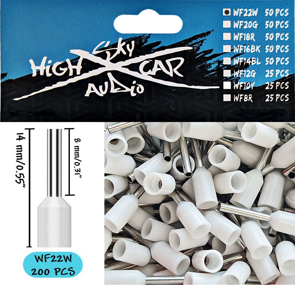 Sky High Car Audio Insulated Aluminum Wire Ferrules (8 Gauge - 22 Gauge ...