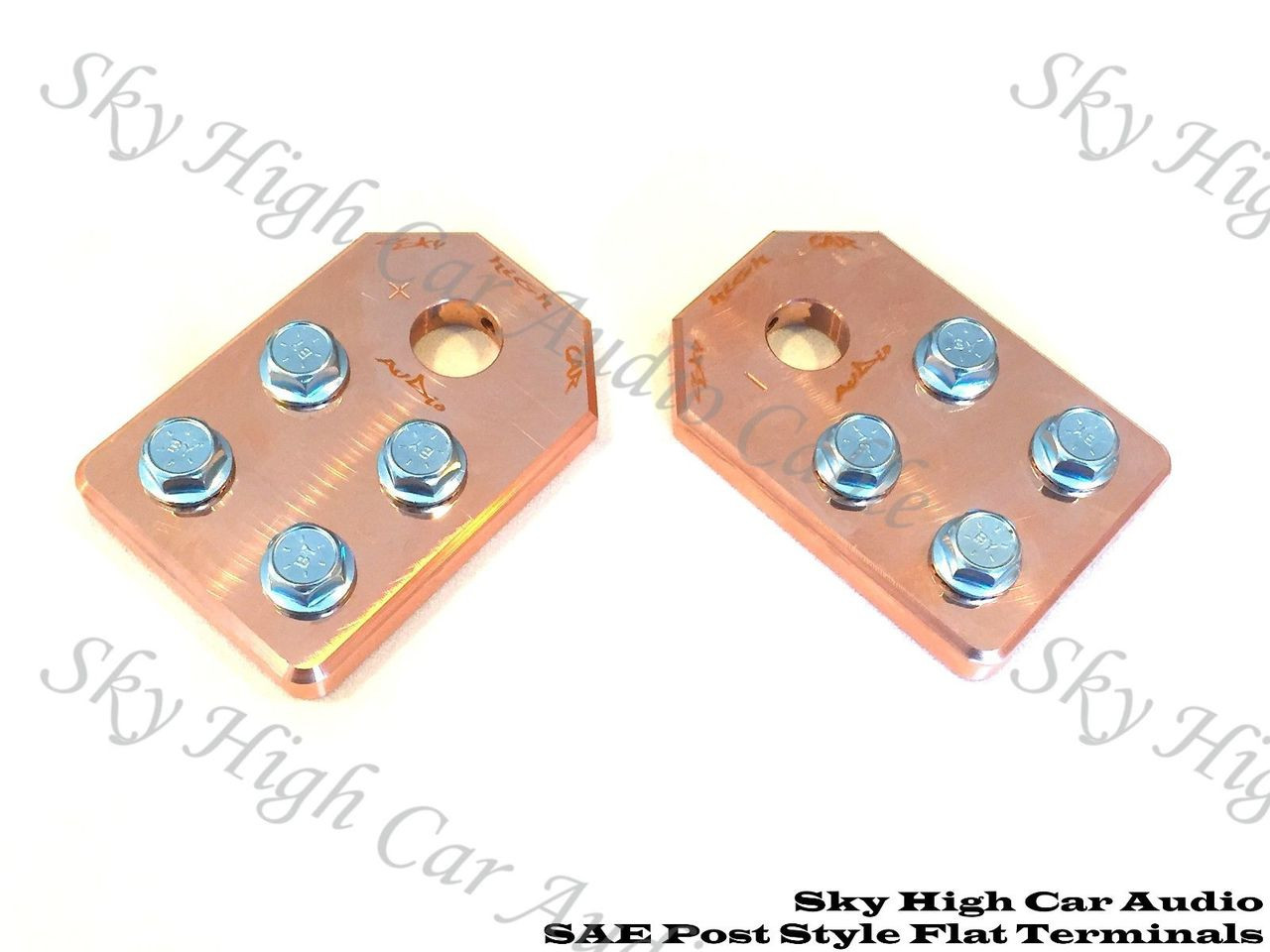 Sky High Car Audio 6 - 1/0 or 4 Gauge Flat Battery Terminals