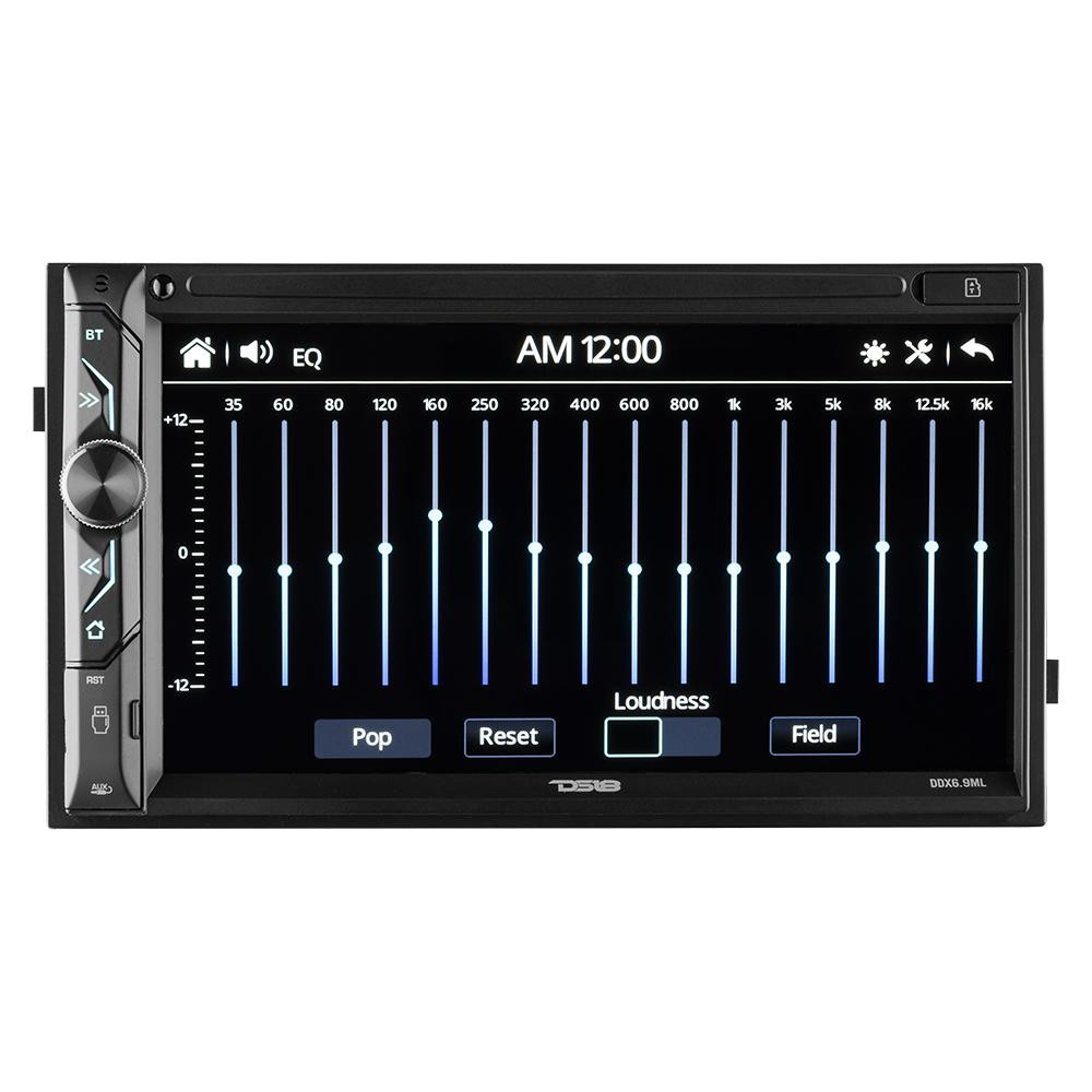 DS18 6.9" Touchscreen Mechless Double-Din Head Unit with Bluetooth, USB ...