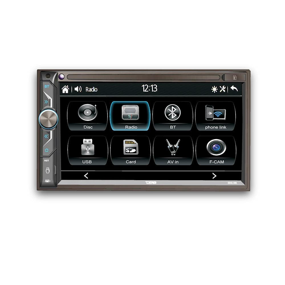 DS18 6.9" Touchscreen Mechless Double-Din Head Unit with Bluetooth, USB ...