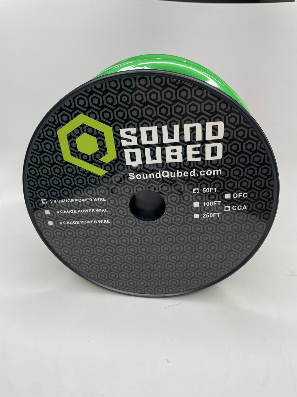 SoundQubed 1/0 Gauge Wire: 50ft Power and Ground Wire Spool