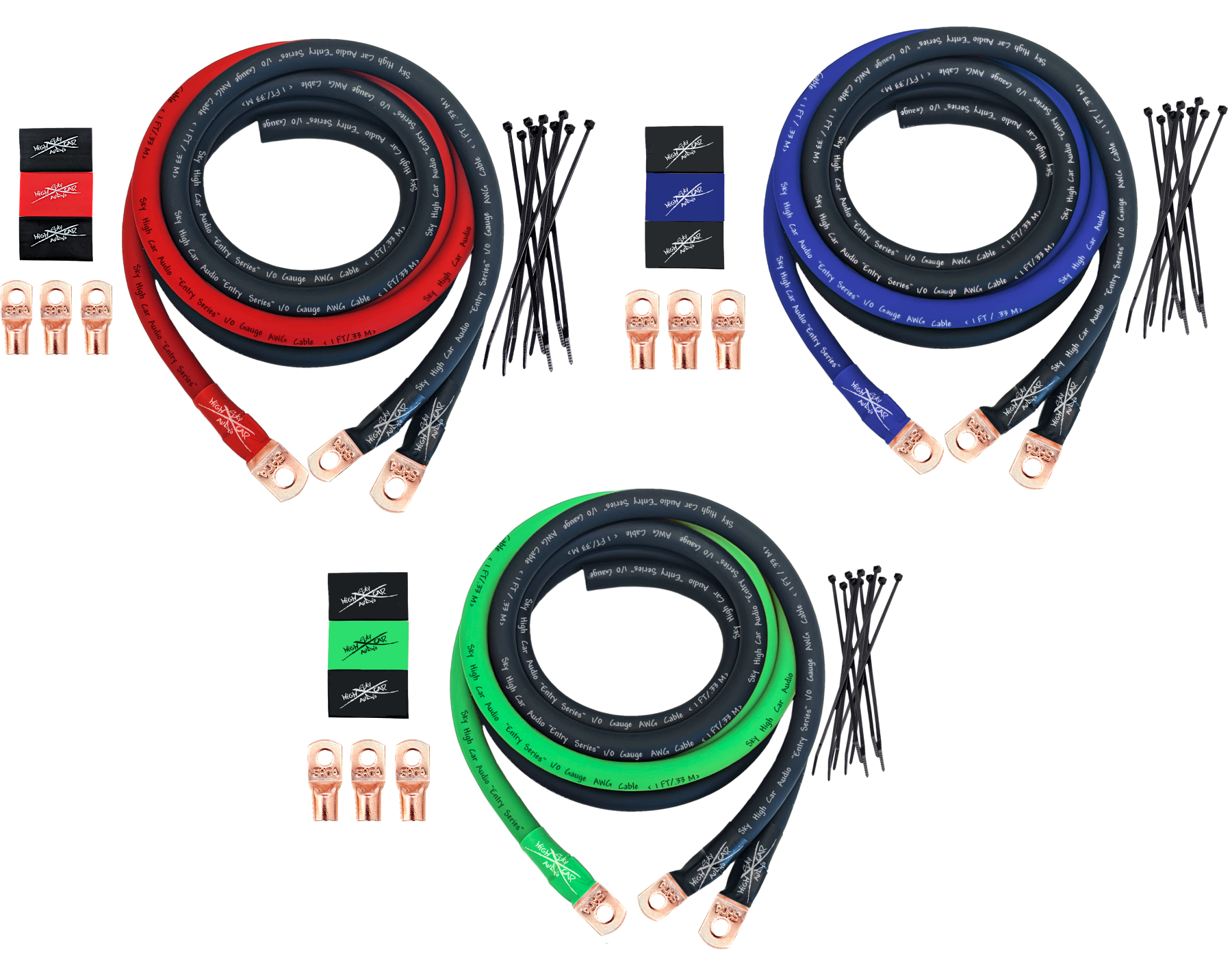 Sky High Car Audio E-Series 1/0 CCA Big 3 Upgrade Kit Install Accessories