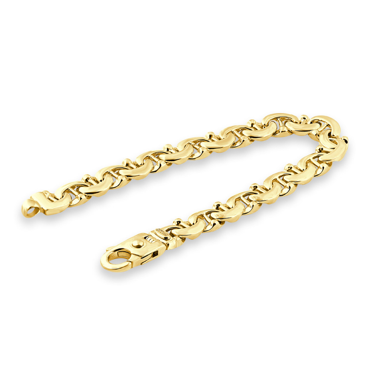 Men s Marine 14k Gold 62gram or Platinum 100gram 10.5mm Link Bracelet 8.25