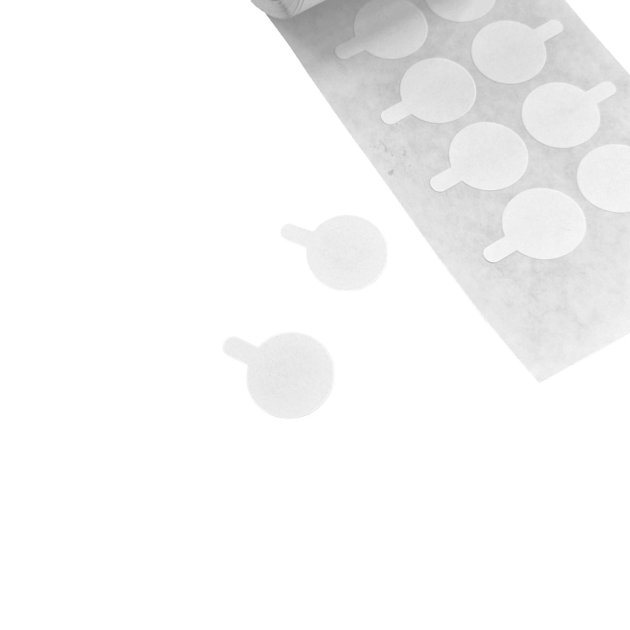 Double-Sided Adhesive Discs with White Tab Release - 22mm - Roll of 1000