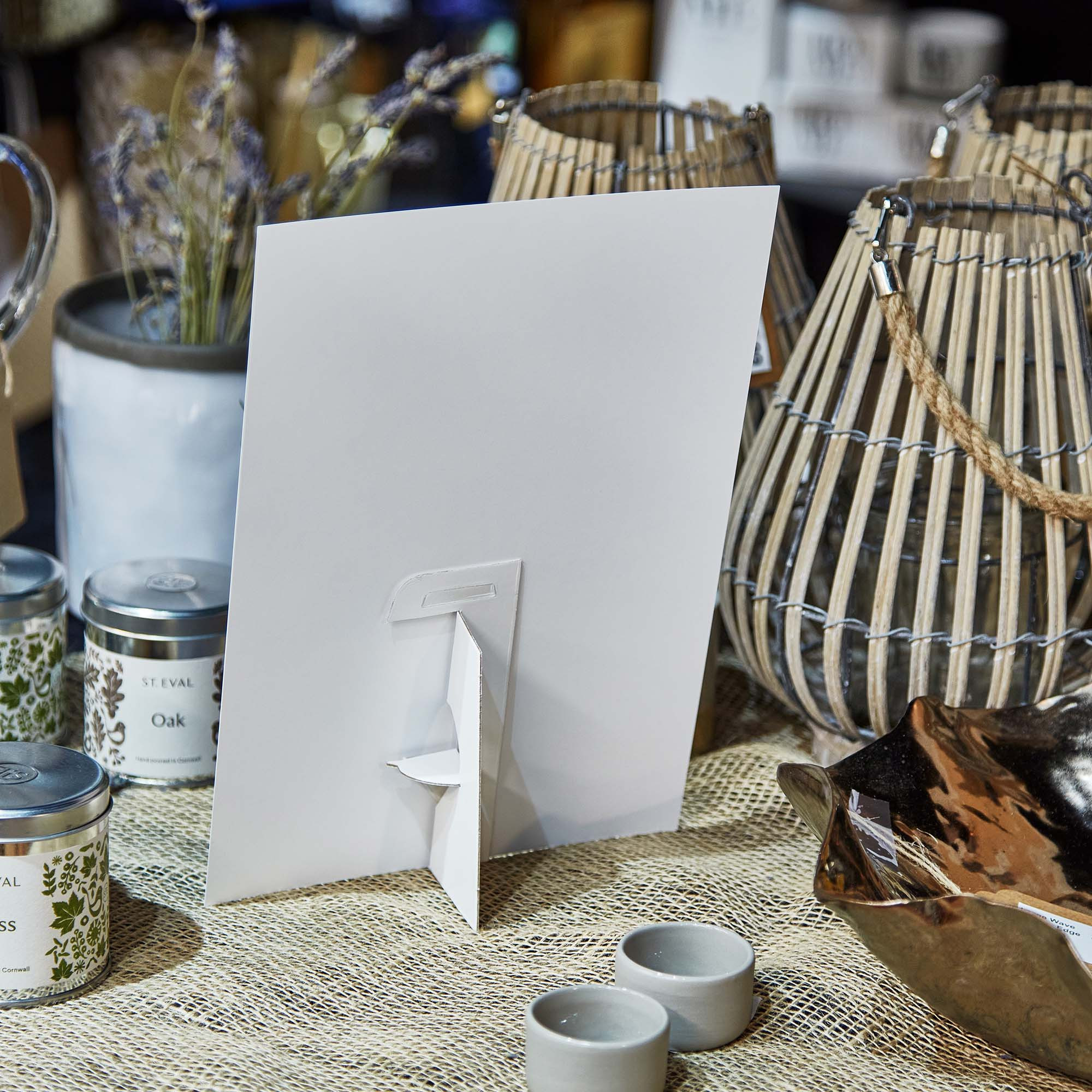 Cardboard Showcard Struts - White - Pack of 100