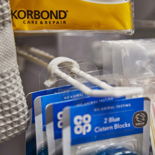 Adhesive Euro Slot Hang Tabs - 50 x 50mm - 1000 Per Roll