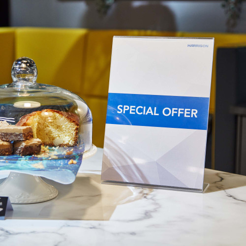 Acrylic Countertop Slanted Sign Holders - Pack of 1 | Counter Display