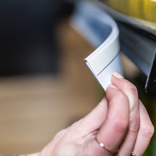 39mm White Plastic Data Strips with 12mm Adhesive Foam Tape - Pack of 100