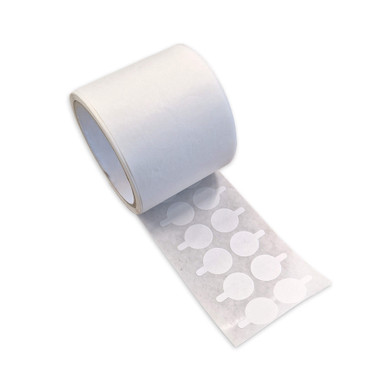 Double-Sided Adhesive Discs with White Tab Release - 22mm - Roll of 1000