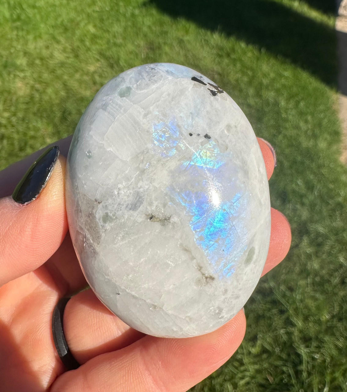 Raw Rainbow Moonstone Stone - Natural | New Moon Beginnings