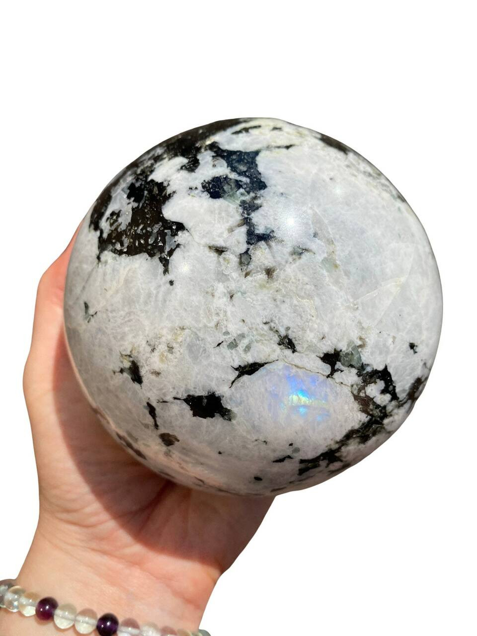 Large Rainbow Moonstone Sphere - 3 | New Moon Beginnings