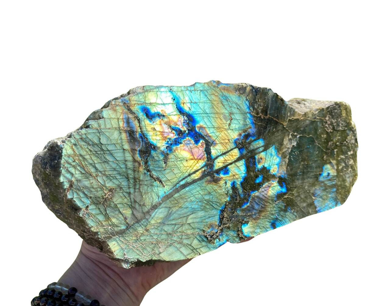 Labradorite Slab - Front Polished Standing Stone | New Moon Beginnings