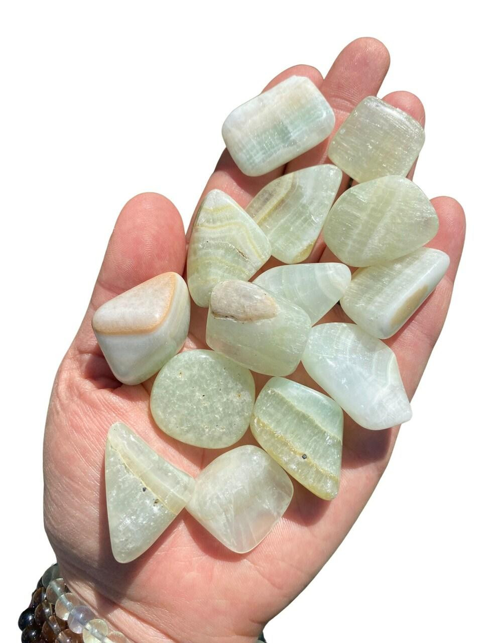 Raw Green Calcite Stone | New Moon Beginnings