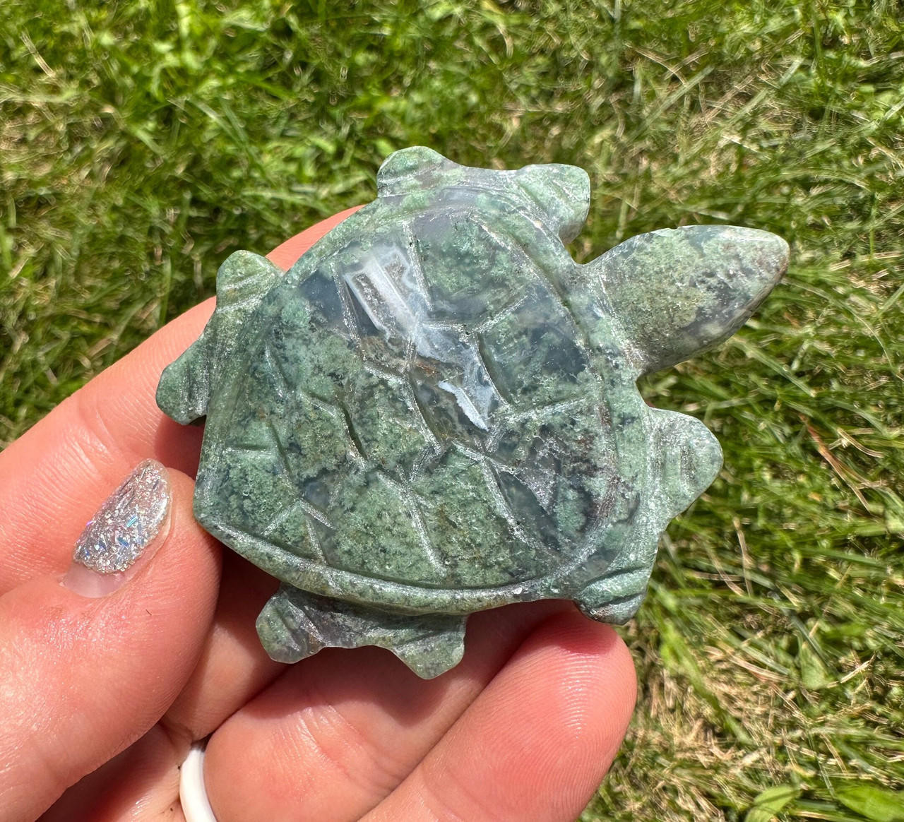 Moss Agate Turtle | New Moon Beginnings