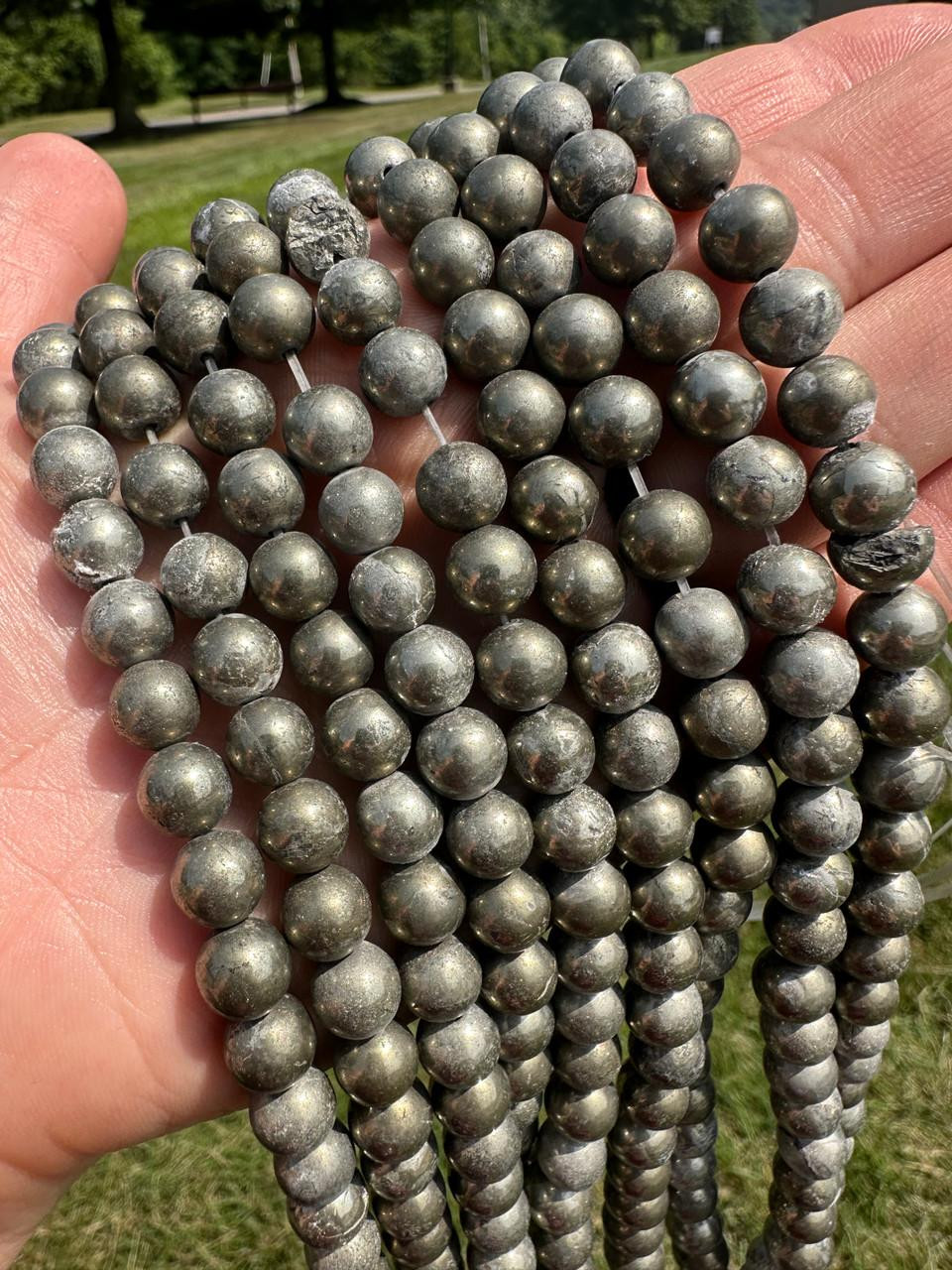 Pyrite Bead Strand - Grade A | New Moon Beginnings