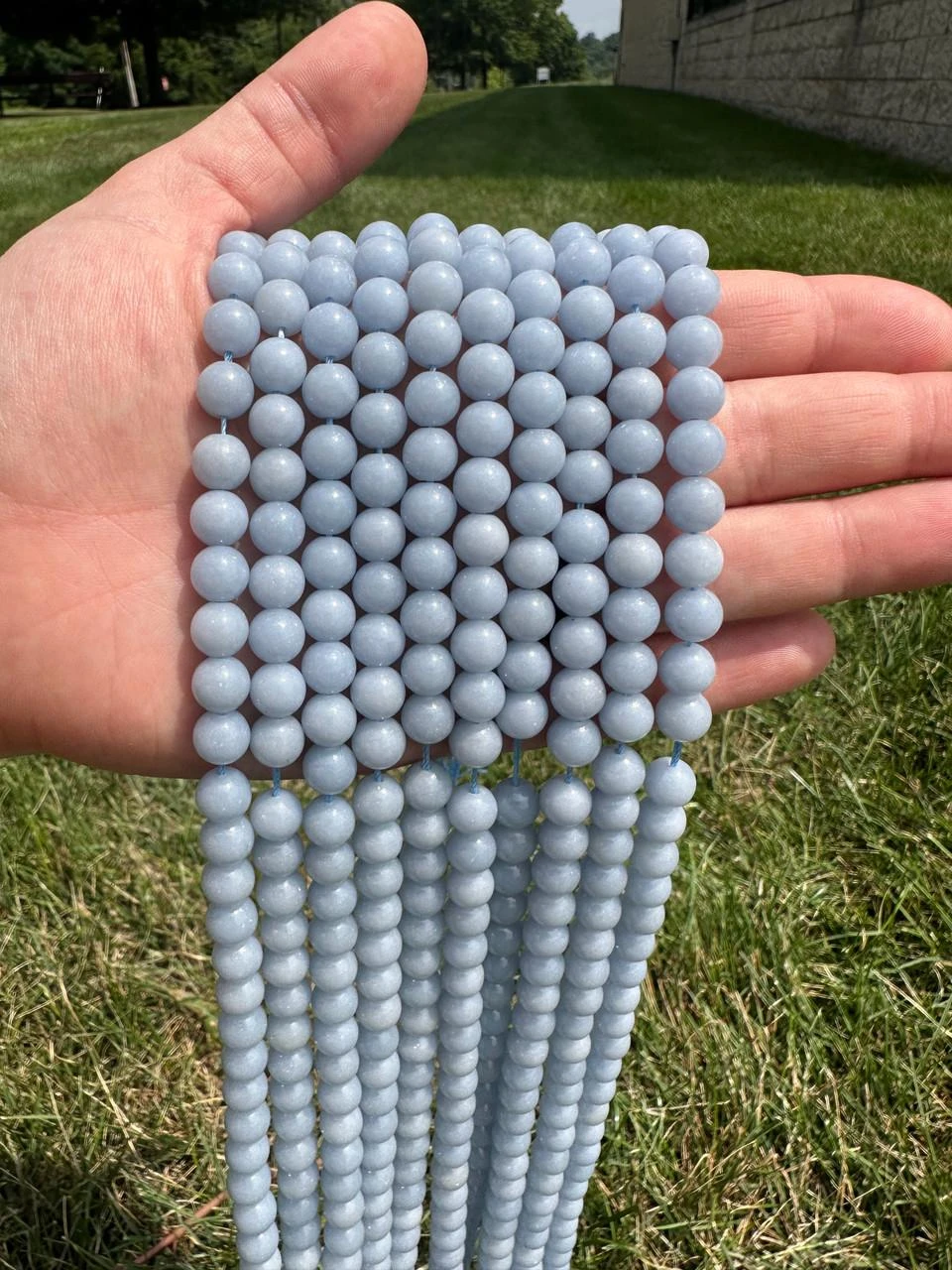 Angelite Bead Strand - Grade AA | New Moon Beginnings