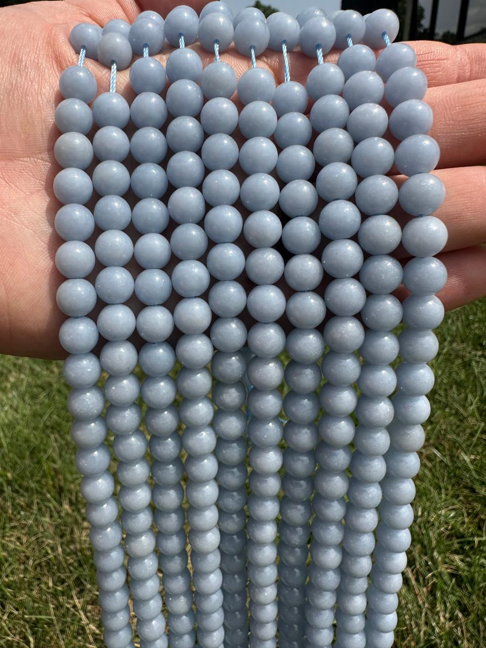 Angelite Bead Strand - Grade AA | New Moon Beginnings