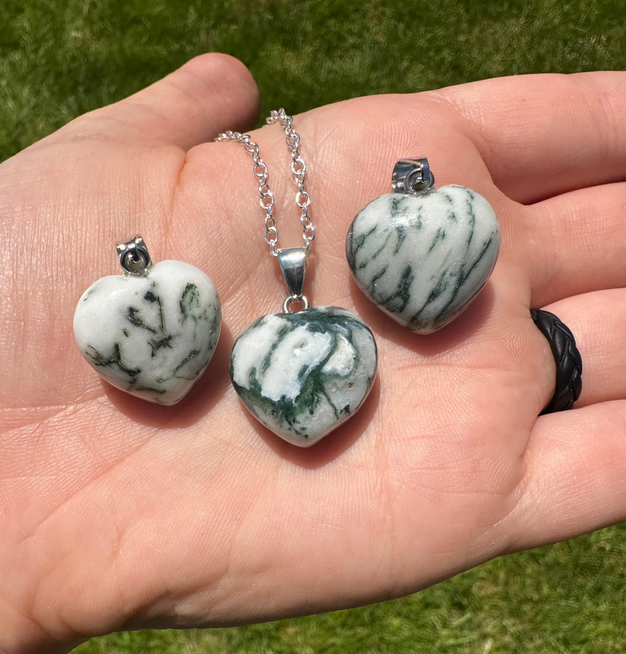 Tree Agate Heart pendant | New Moon Beginnings