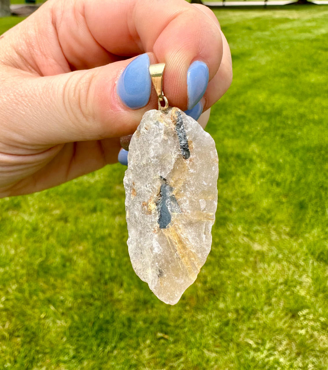 Rutilated Quartz Raw Pendant | New Moon Beginnings