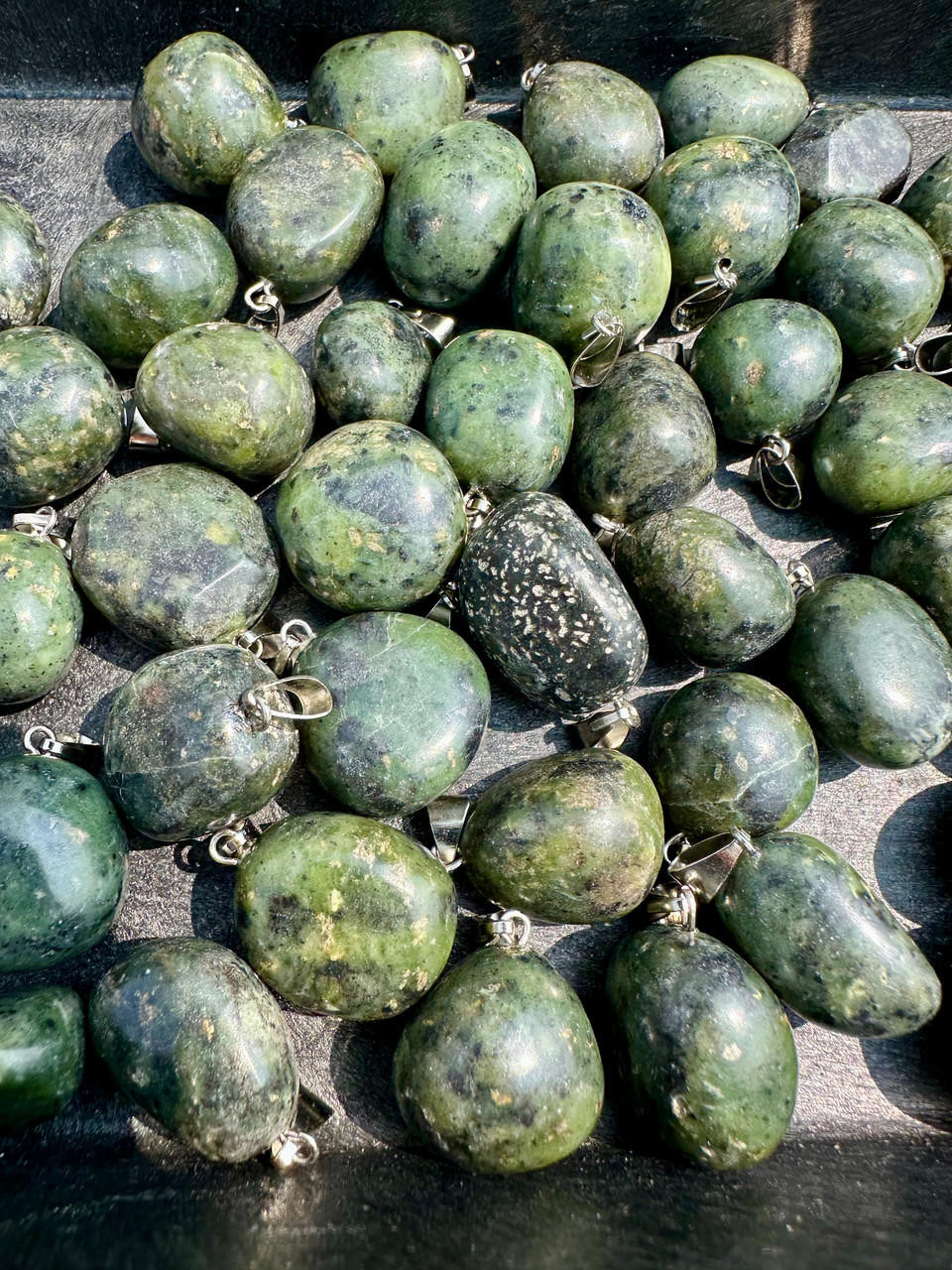 Nephrite Jade Tumbled Pendant | New Moon Beginnings